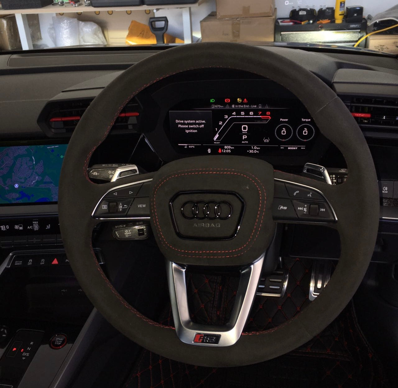 LED Shifter Indicator Display Carbon Fibre (Flake Style) Steering Whee ...